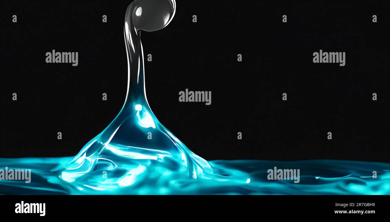 Hyaluron And Collagen Serum water Gel against black background ...