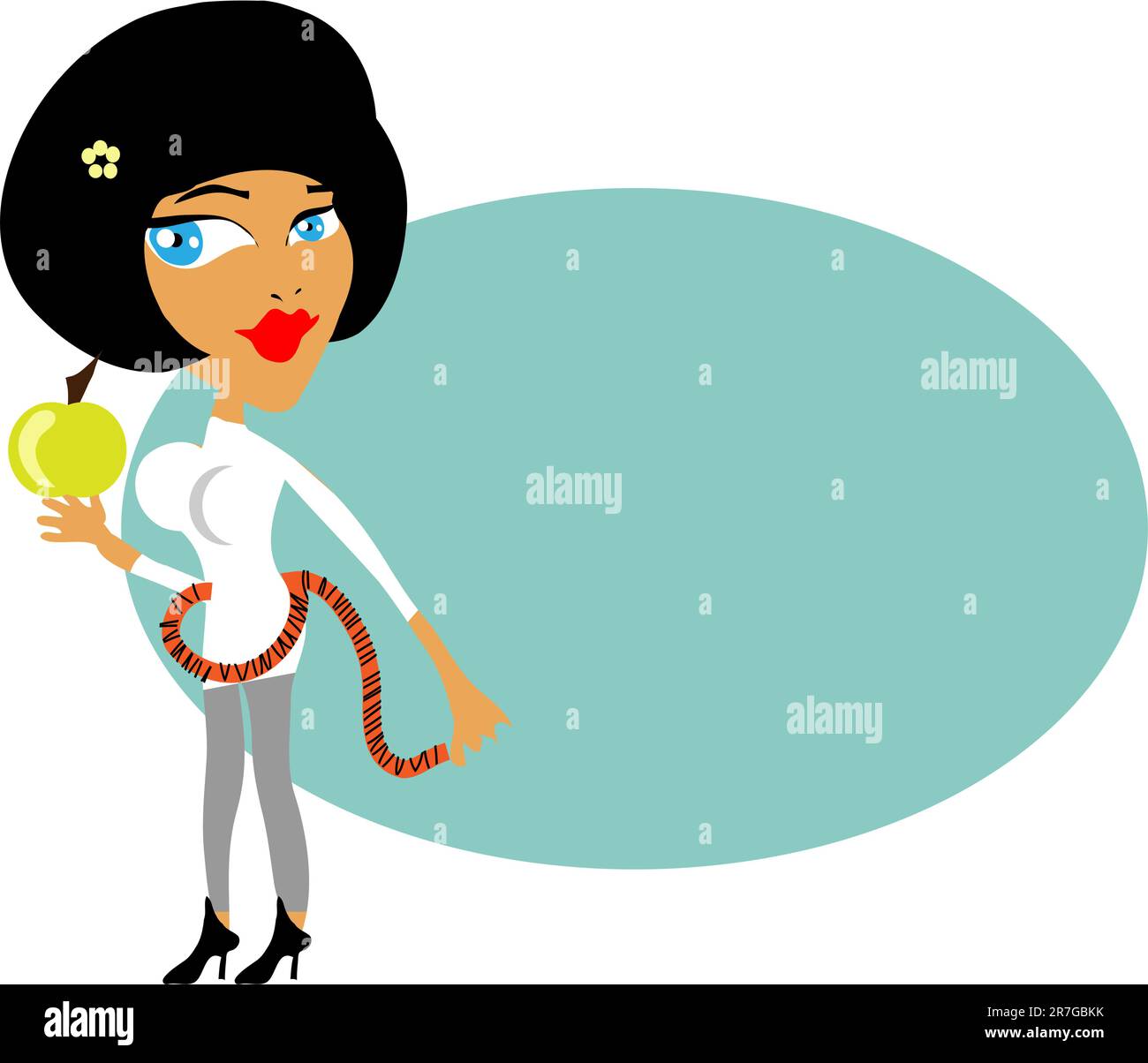 Diet woman, healthy food card, poster, card, header Stock Vector Image ...