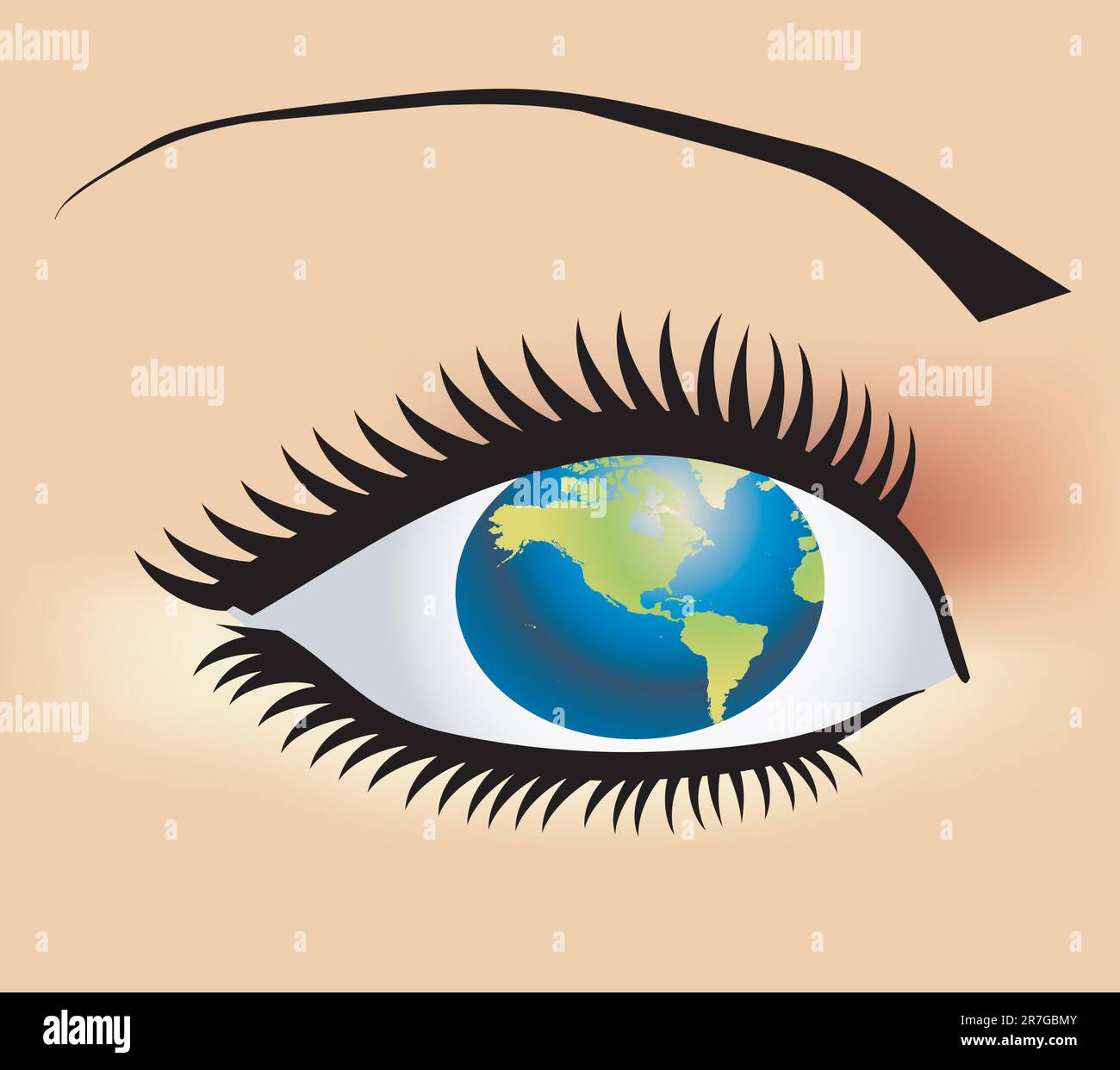 Human eye with planet earth hi-res stock photography and images - Alamy