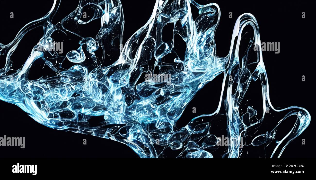 Hyaluron And Collagen Serum water Gel against black background ...