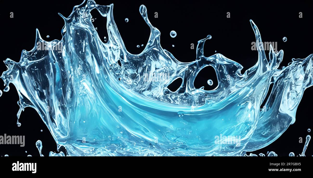 Hyaluron And Collagen Serum water Gel against black background ...