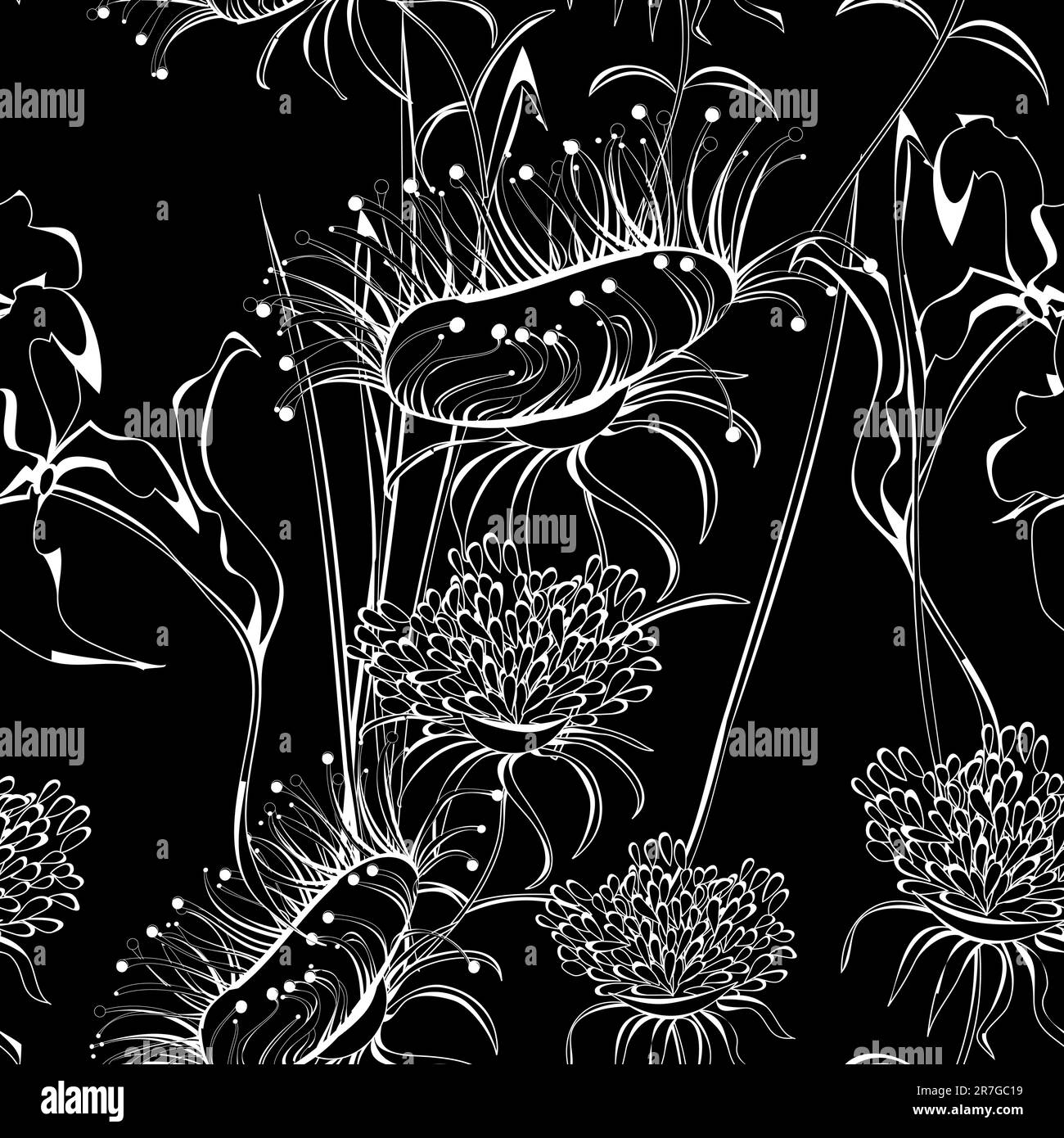 Original black white seamless Stock Vector Images - Alamy
