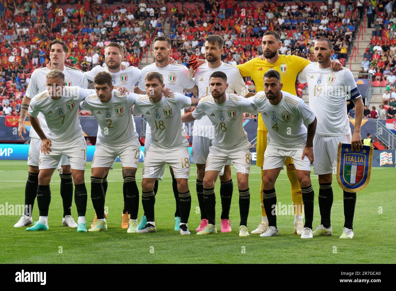 Enschede, Netherlands. 15th June, 2023. Italy team line up during ...