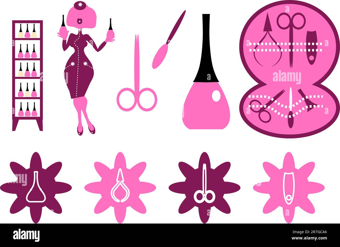 Image girl manicure nails Stock Vector Images - Alamy