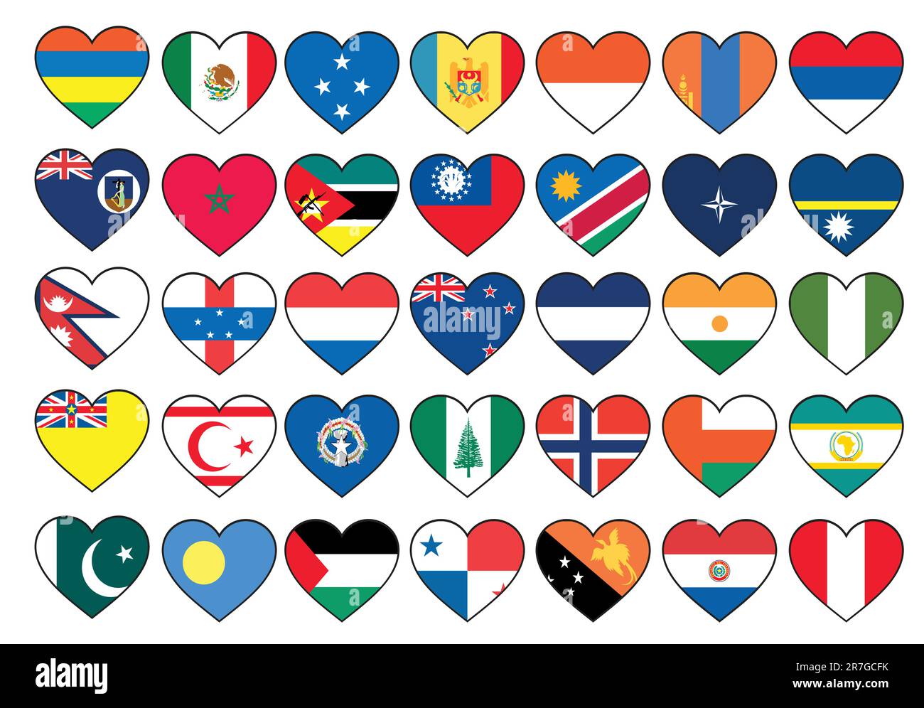 heart flags set Stock Vector Image & Art - Alamy