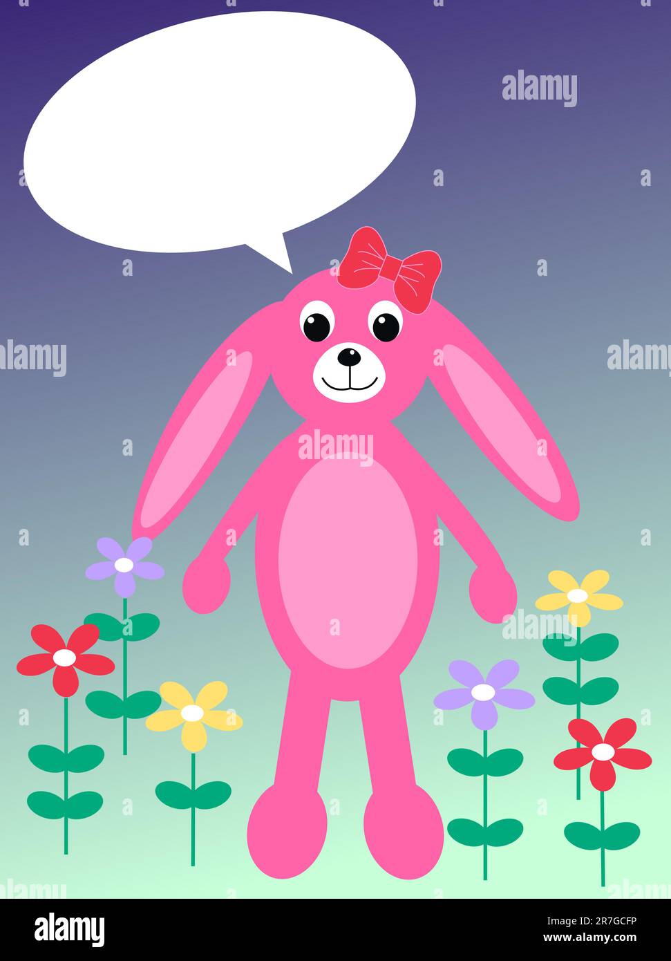 Bunny with a bow Stock Vector Images - Alamy