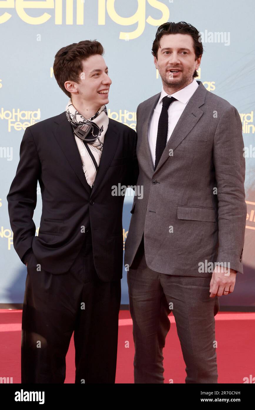 Berlin, Germany. 15th June, 2023. Andrew Feldman (l), actor, and Gene ...