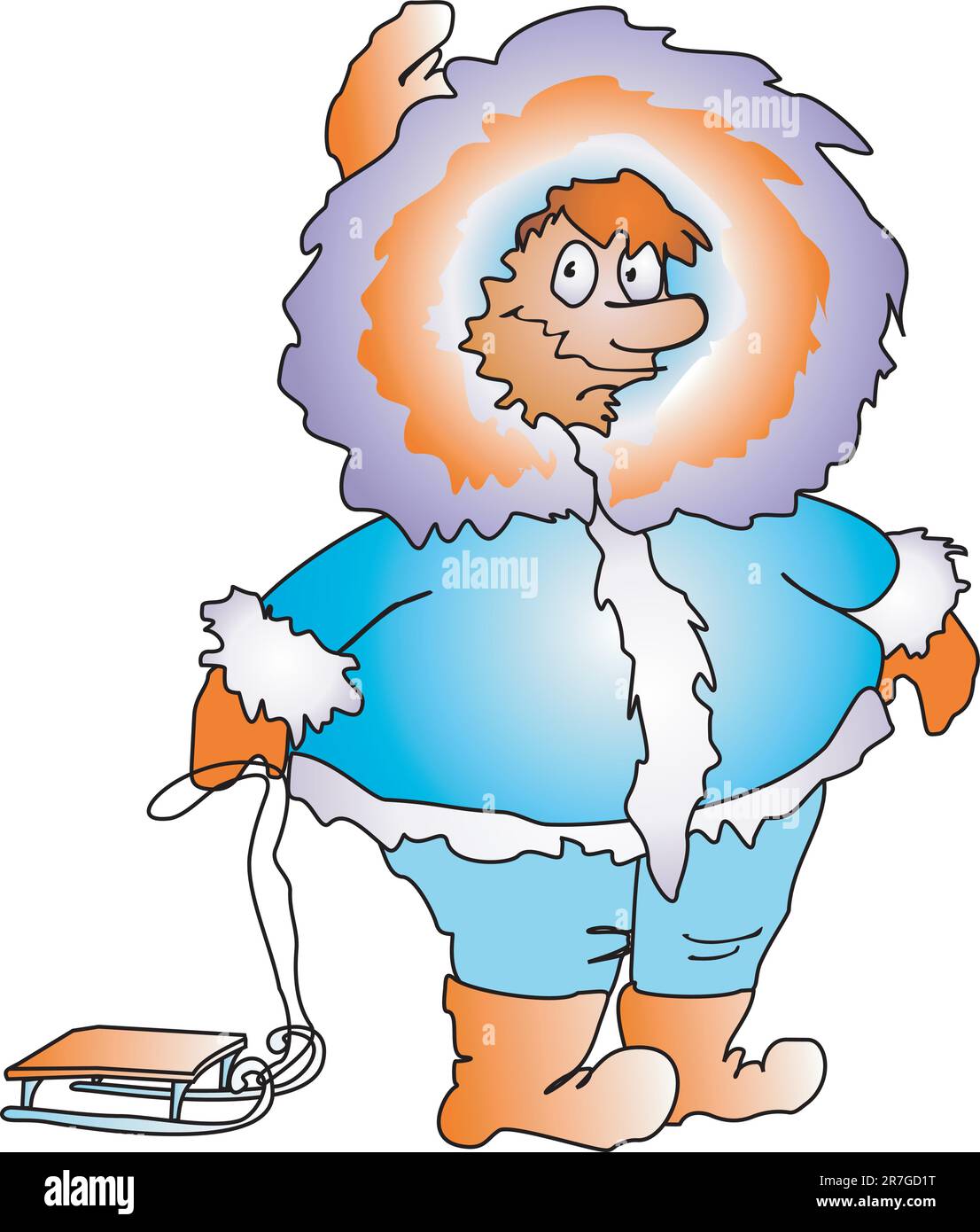 Winter illustration sledge Stock Vector Images - Alamy