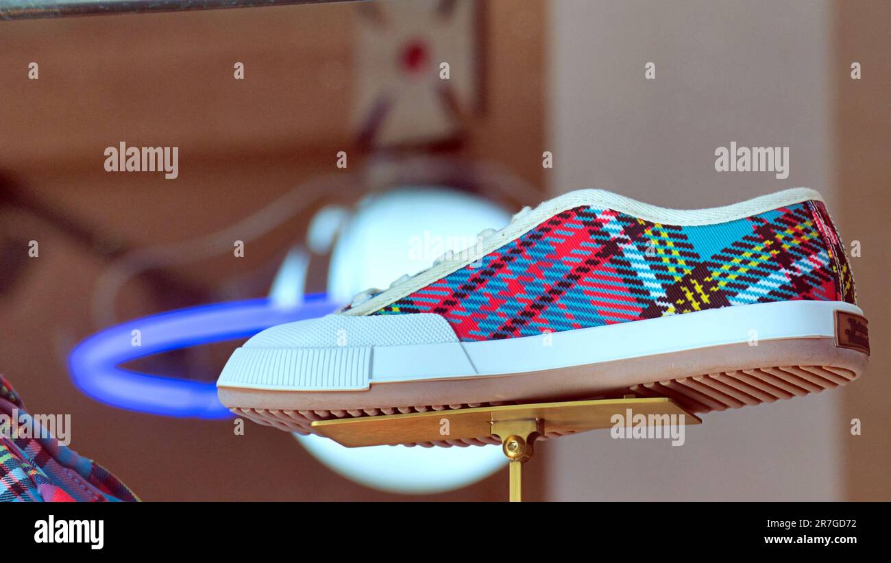 Vivienne Westwood designs iconic fashion Glasgow, Scotland, UK Stock ...