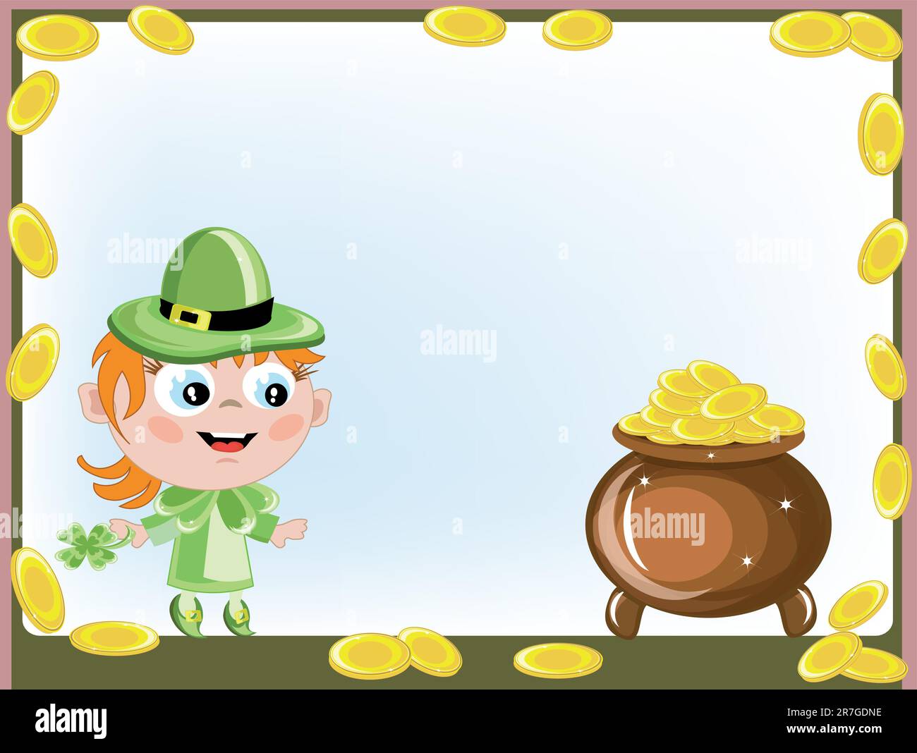 Leprechaun and gold pot Stock Vector Image & Art - Alamy