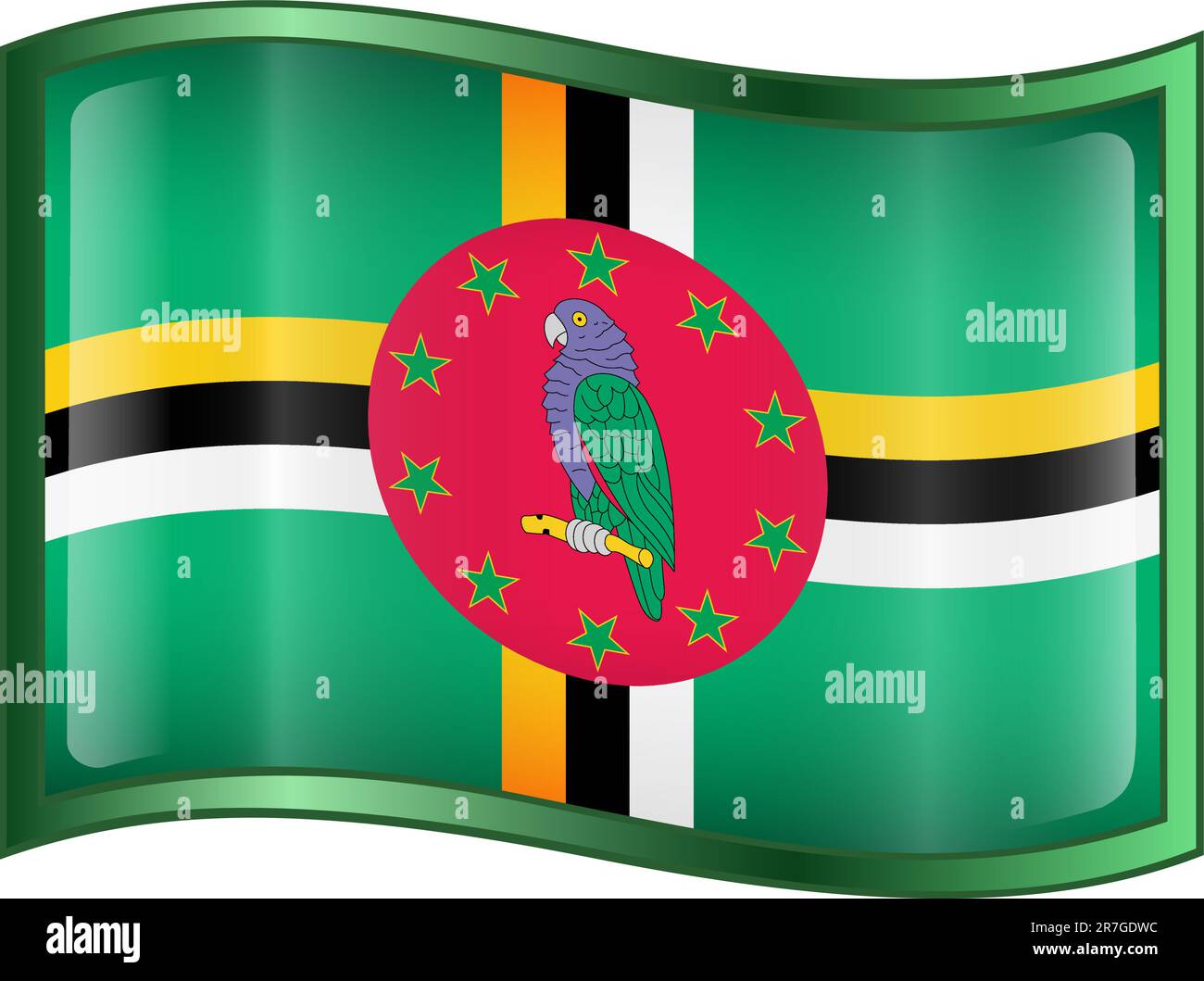 Dominica flag icon, isolated on white background Stock Vector Image ...