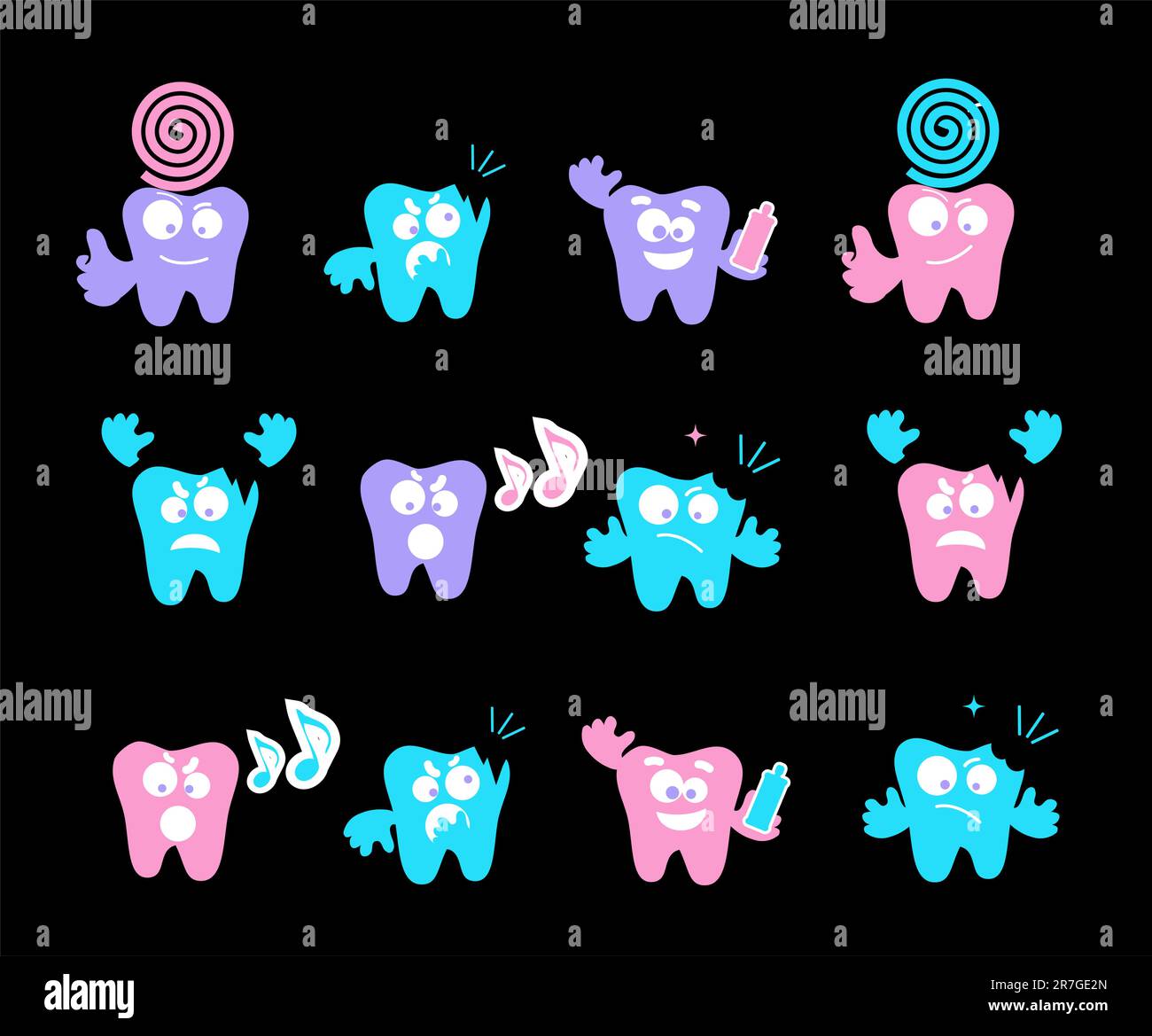 Happy smile, medical teeth care concept, vector emotions Stock Vector ...