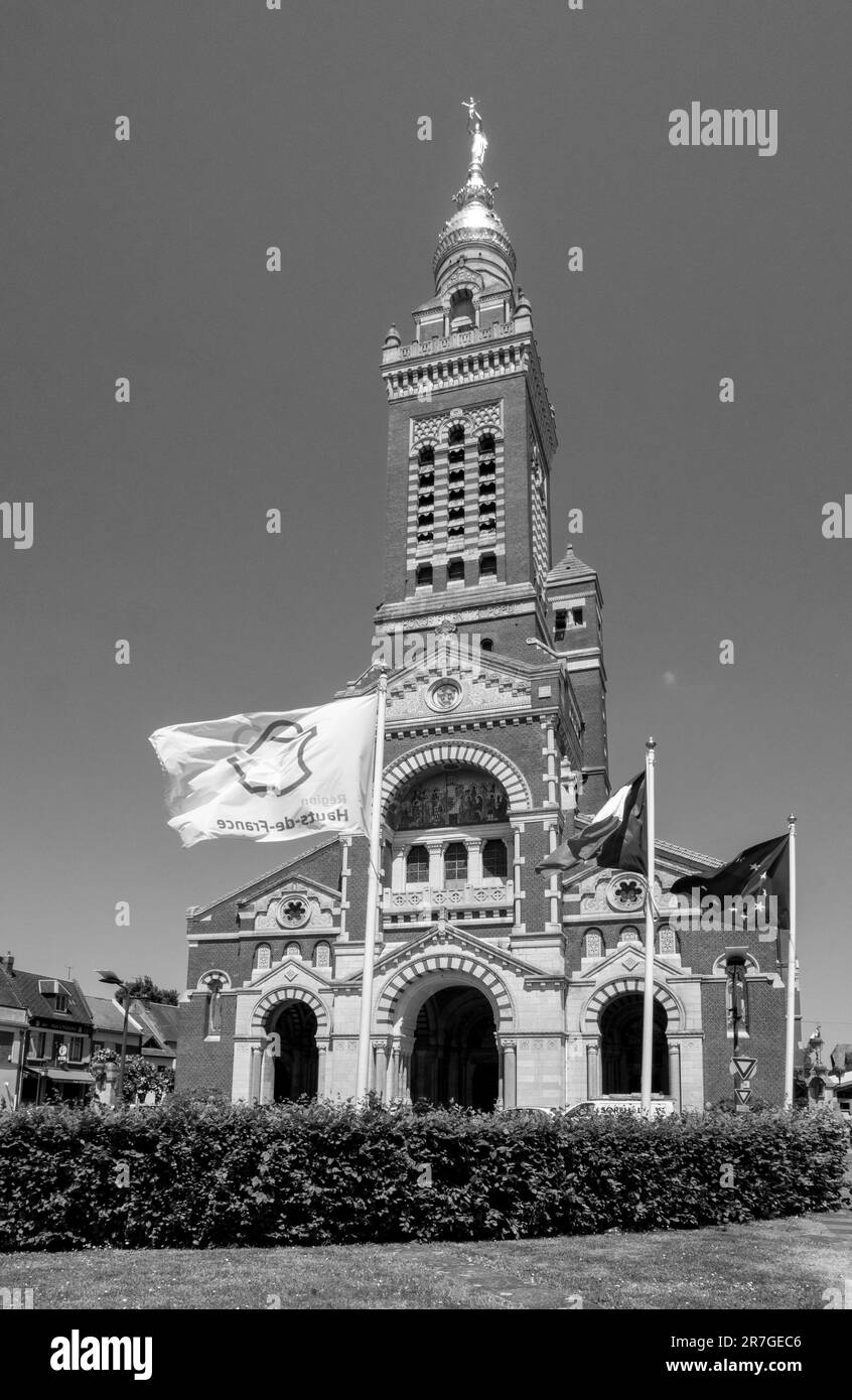 This is the church of the Basilica of Notre Daue de Brebieres in Albert ...