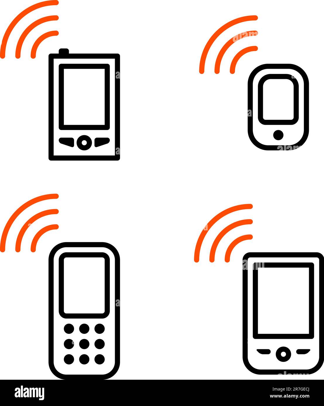 Four signs of mobile phone Stock Vector Image & Art - Alamy