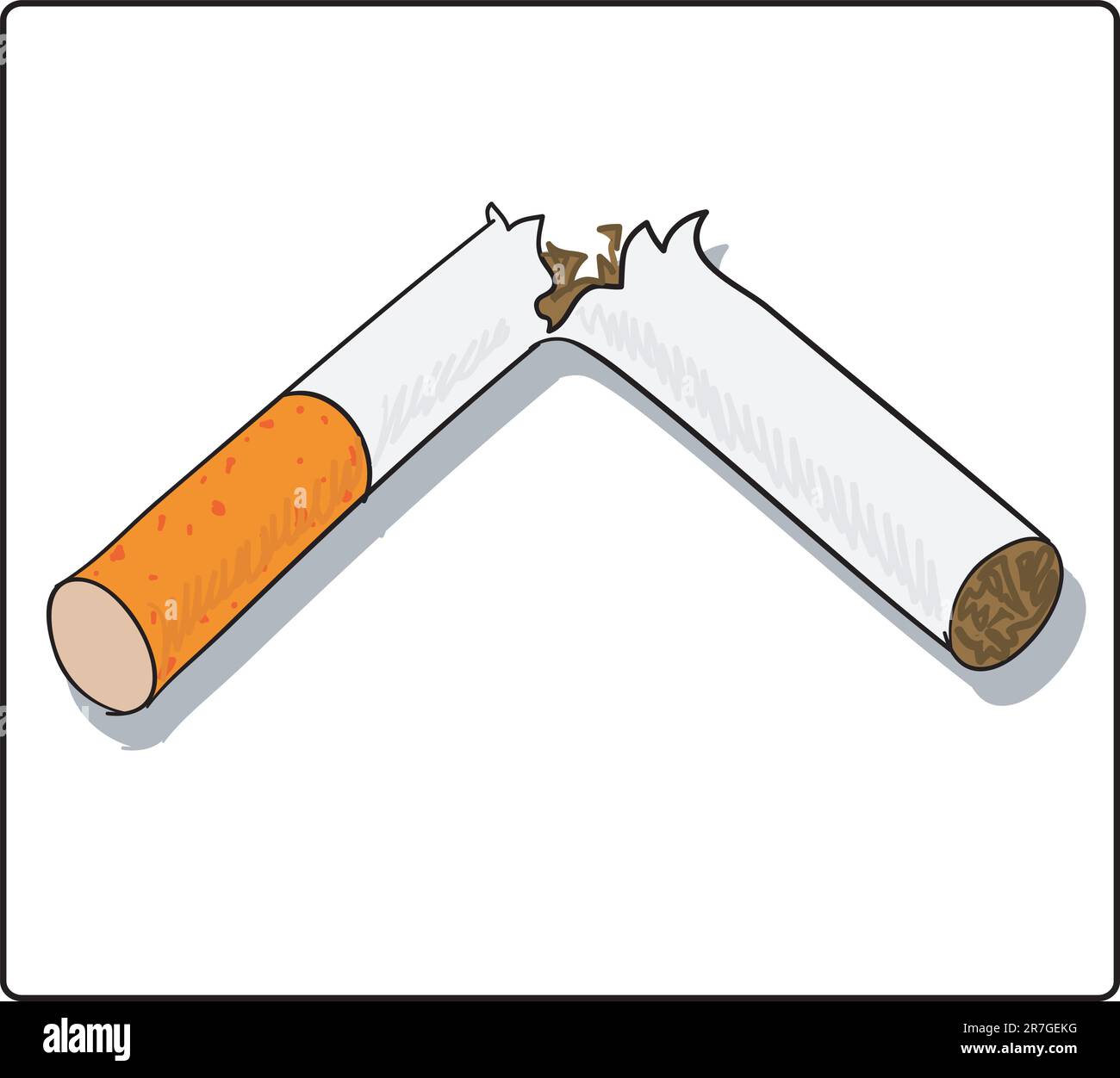 Unhealthy habit broken cigarette Stock Vector Images - Alamy