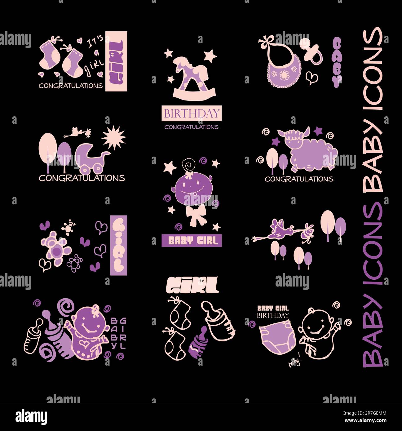 Baby & Kids hand drawn Stock Vector Image & Art - Alamy