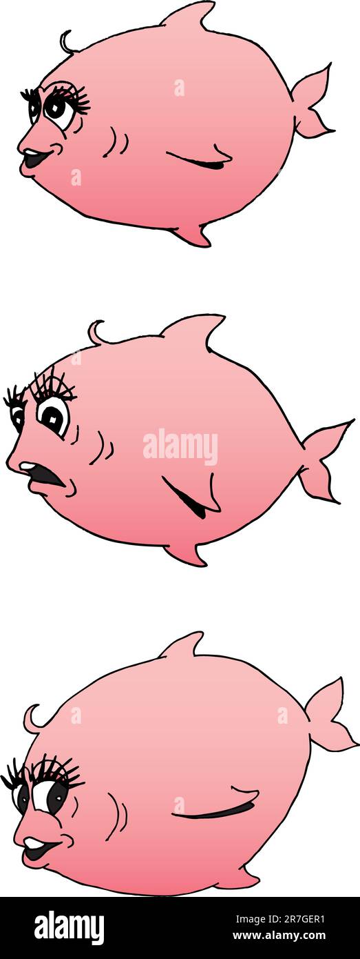Illustration of a really cute pink fish Stock Vector Image & Art - Alamy