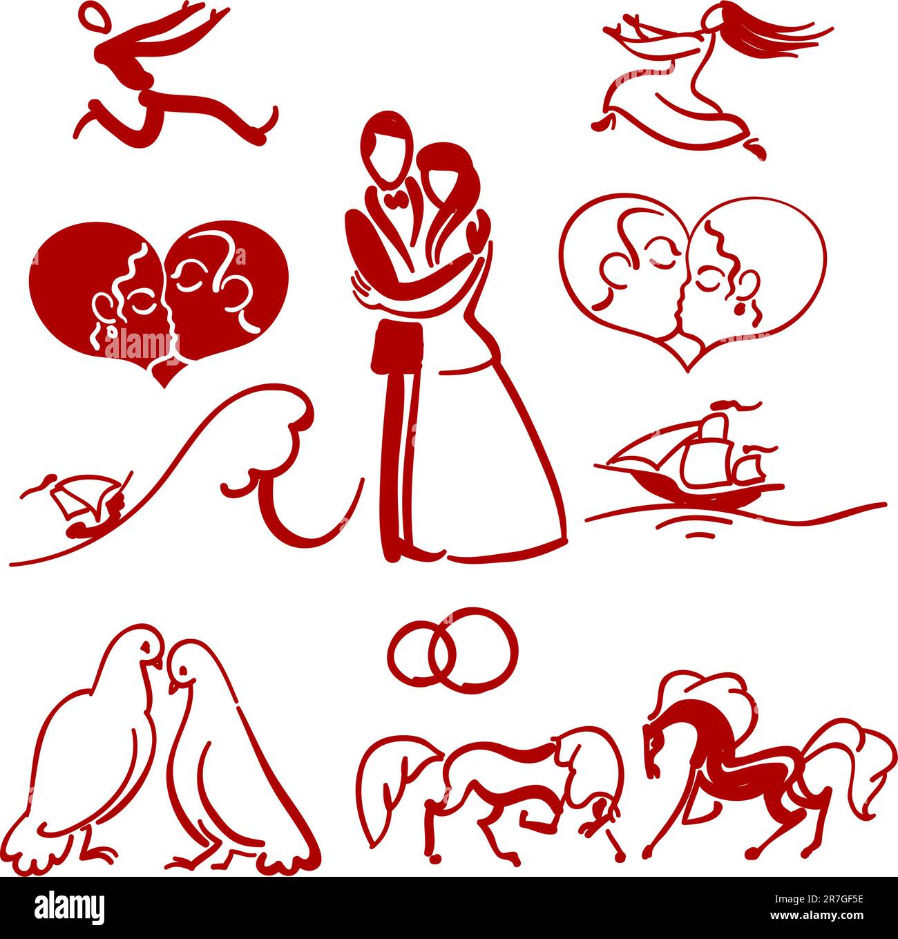 Wedding couple outdoors Stock Vector Images - Alamy