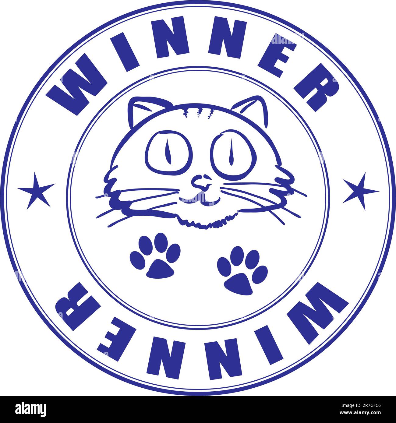 Round stamp on the certificate - winner of the pets competition Stock ...