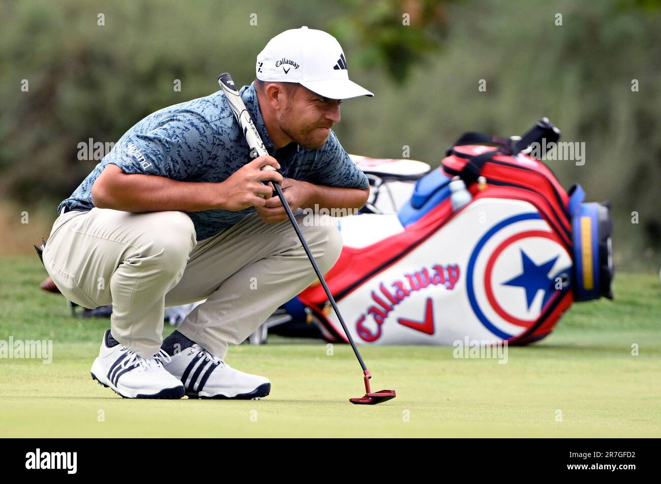 Los Angeles, United States. 15th June, 2023. Xander Schauffele lines up ...