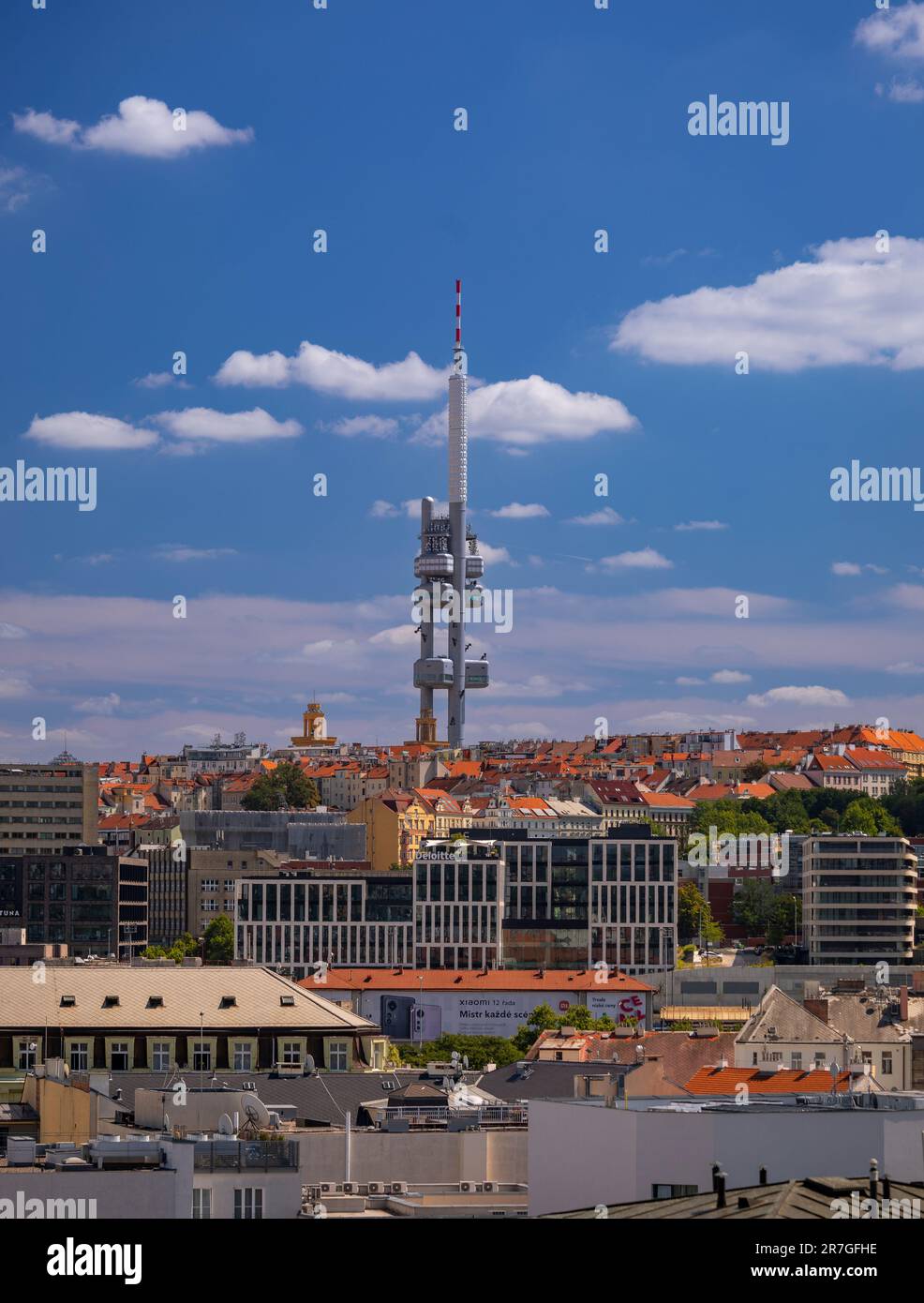 PRAGUE, CZECH REPUBLIC, EUROPE - Zizkov Television Tower, a 216m ...