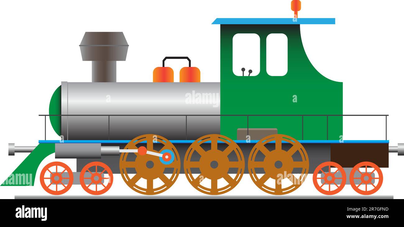 Stylized steam locomotive - vector illustration eps8 Stock Vector Image & Art - Alamy
