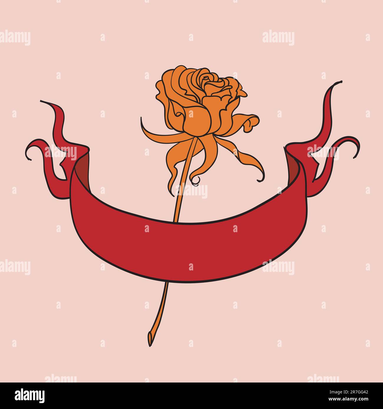 Rose pink ribbon love Stock Vector Images - Alamy