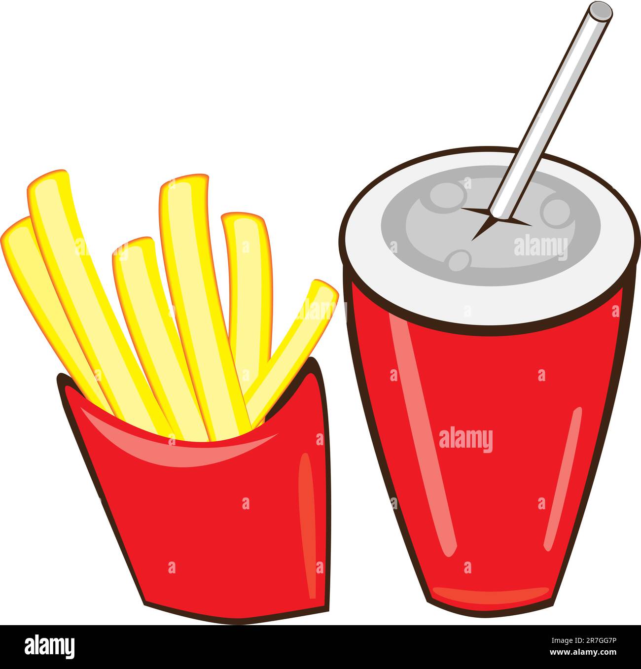Drink And French Fries. Vector illustration on white background Stock ...