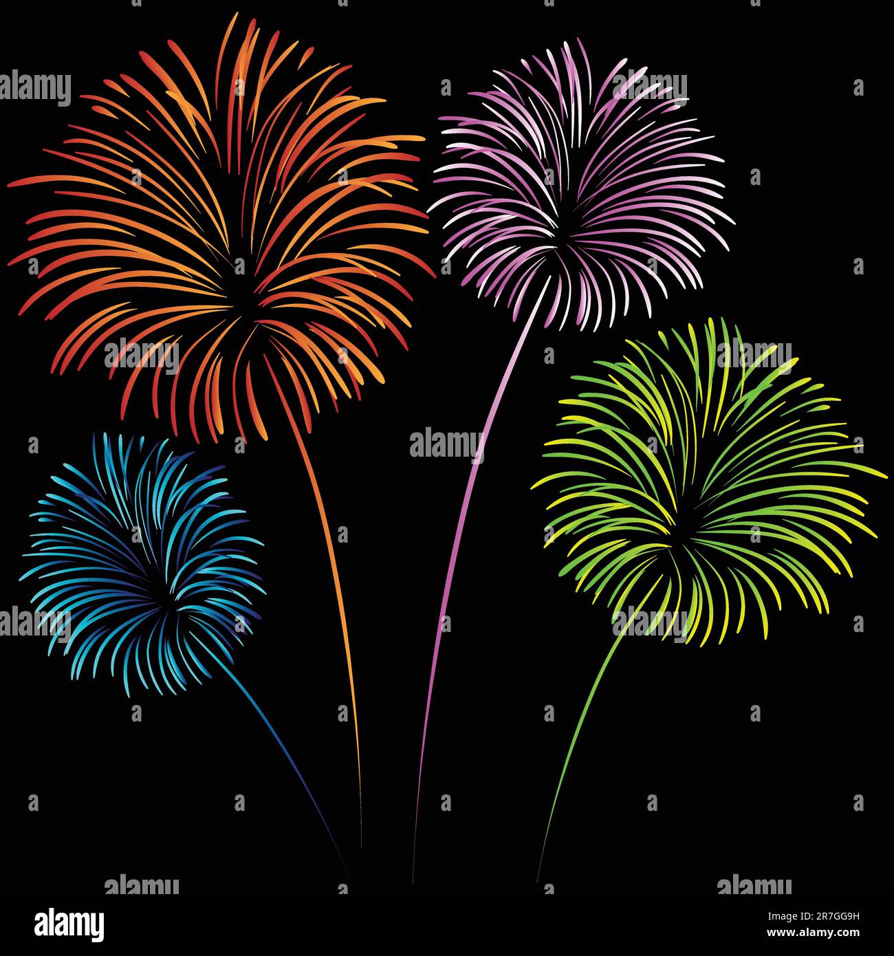 Fireworks Black Background Clipart