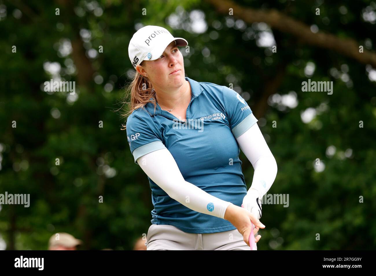 GRAND RAPIDS, MI - JUNE 15: LPGA golfer Jennifer Kupcho hits her tee ...