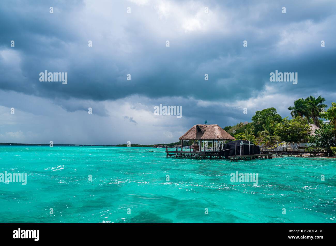 The wonderful water in the Lagoon of Bacalar, Mexico Stock Photo - Alamy