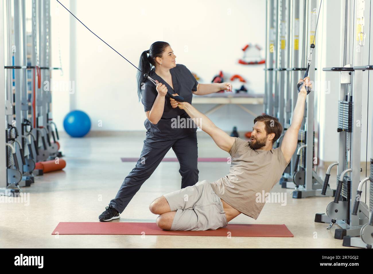 Rehabilitation therapy, therapeutic exercises, back strengthening, physical therapy ...