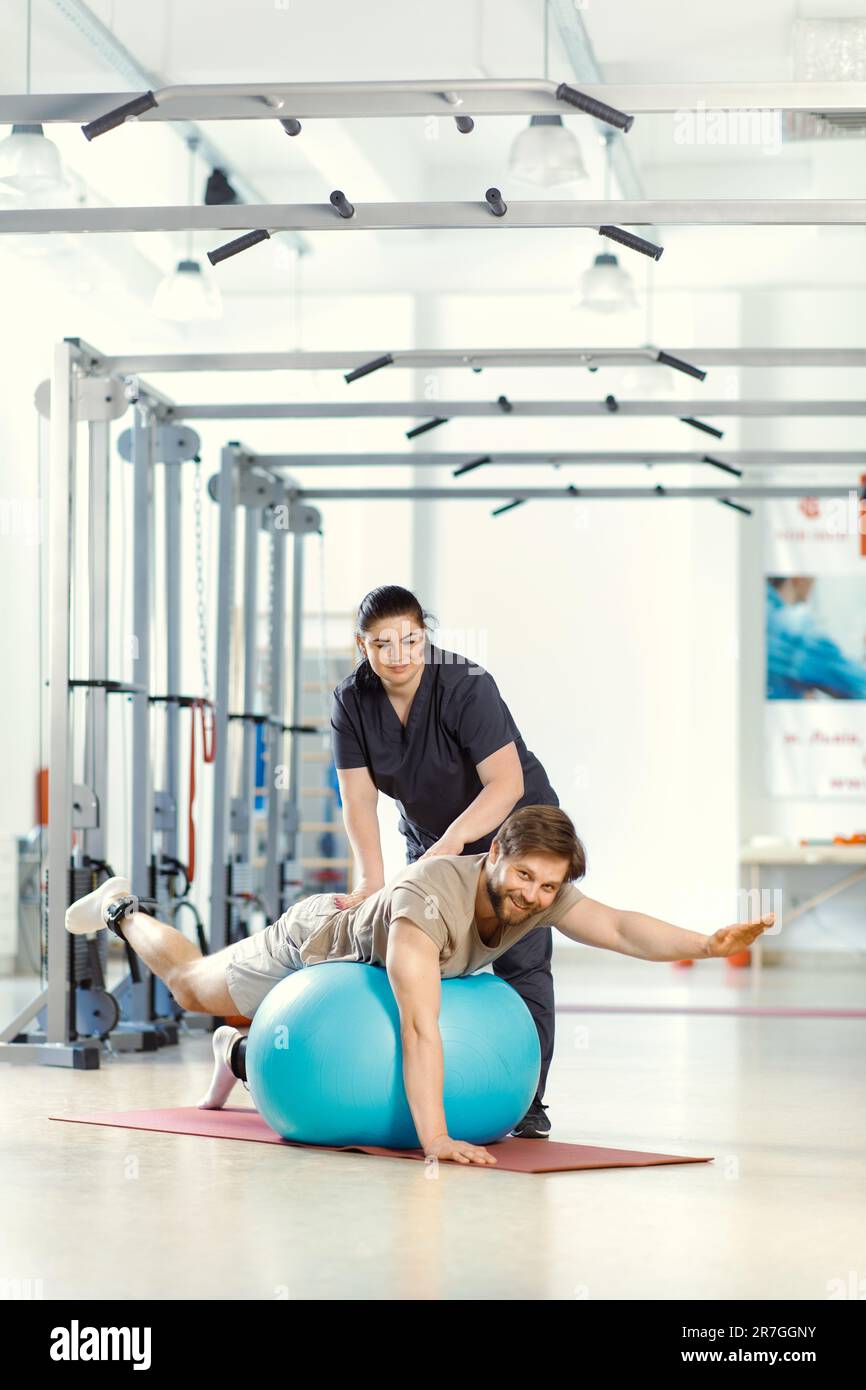 Physical rehabilitation, back strengthening, doing exercises, Health ...