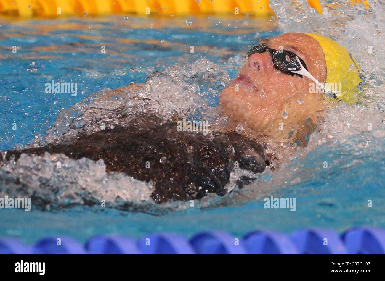 Pauline Mahieu of Canet 66 Natation Women Final 200 M backstroke during ...