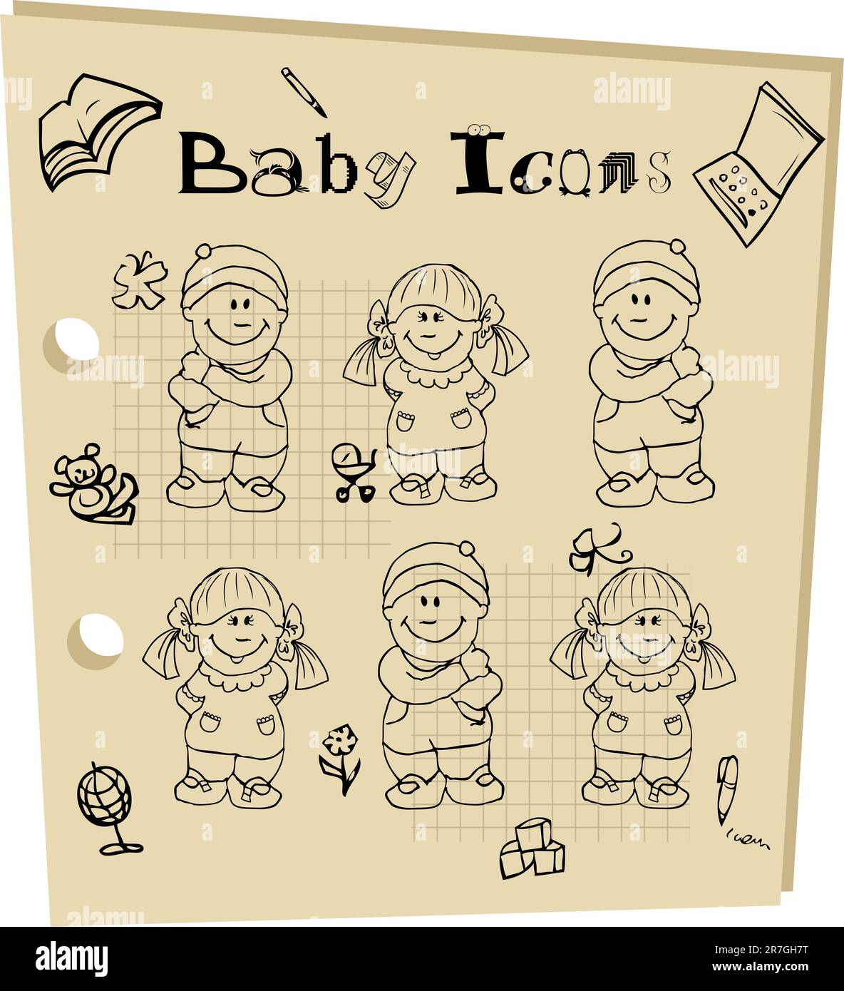 Baby school tattoo doodle icons set Stock Vector Image & Art - Alamy