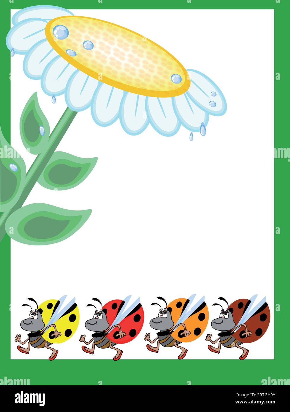 Summer frame with ladybugs Stock Vector Image & Art - Alamy