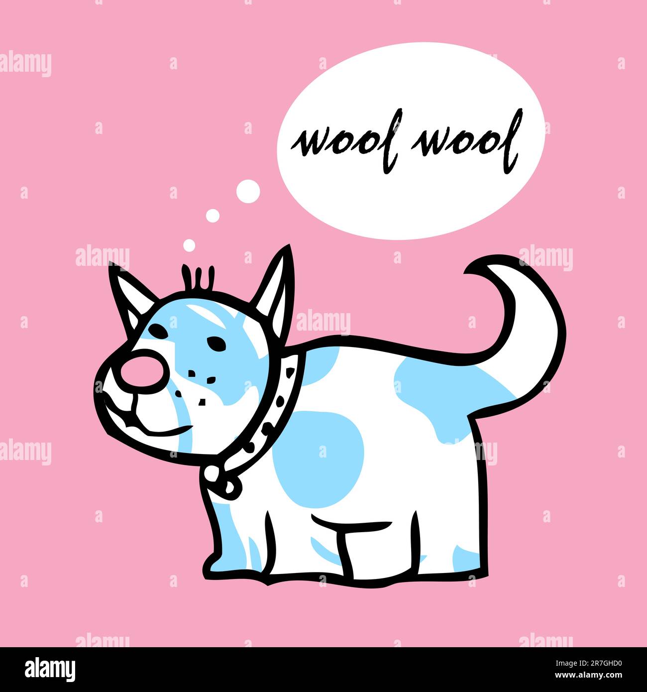 Dog cartoon card with bobble speech funny vector fake poster Stock ...