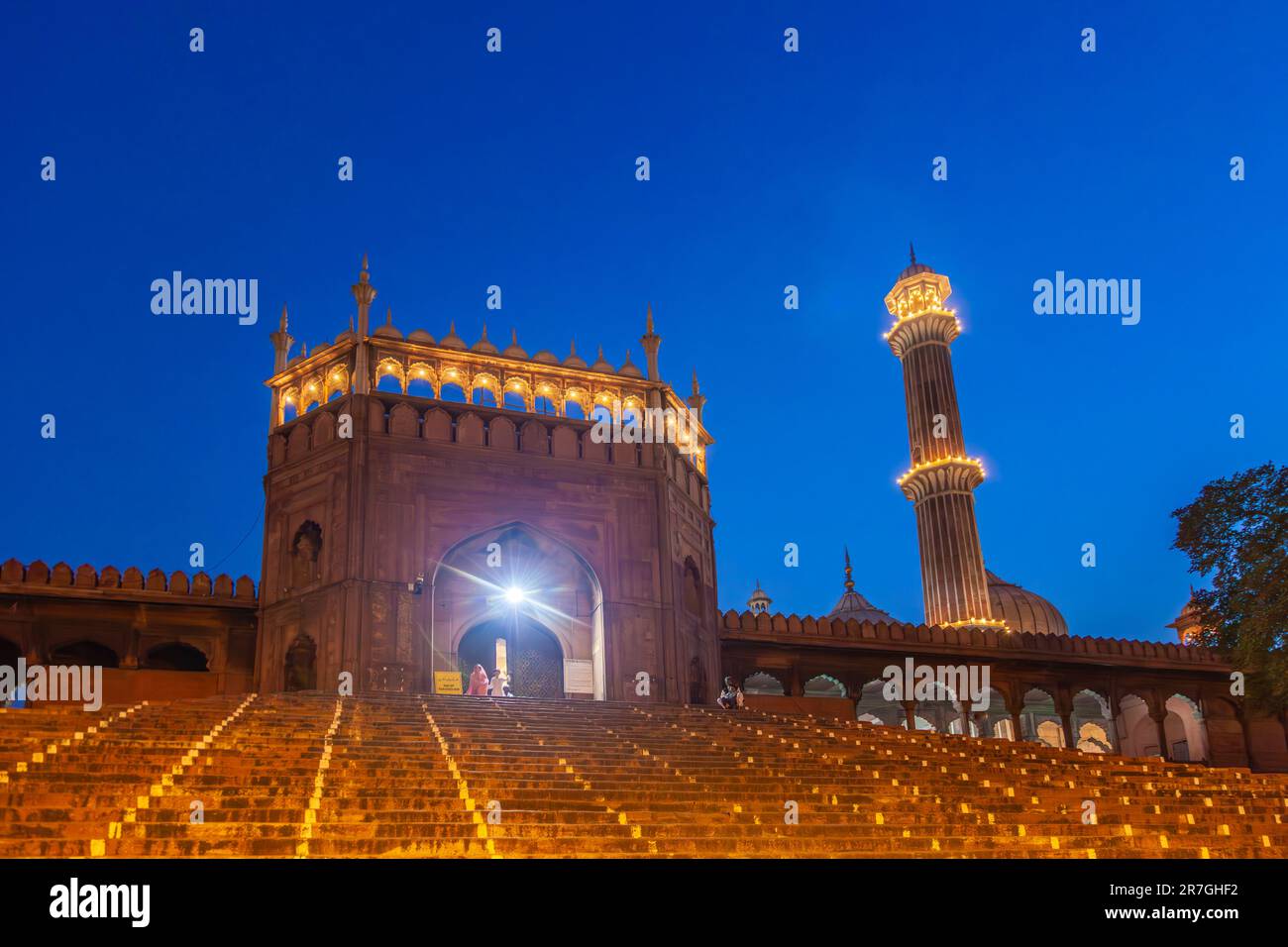 Jama Masjid Mosque by night, old Delhi, India Stock Photo - Alamy