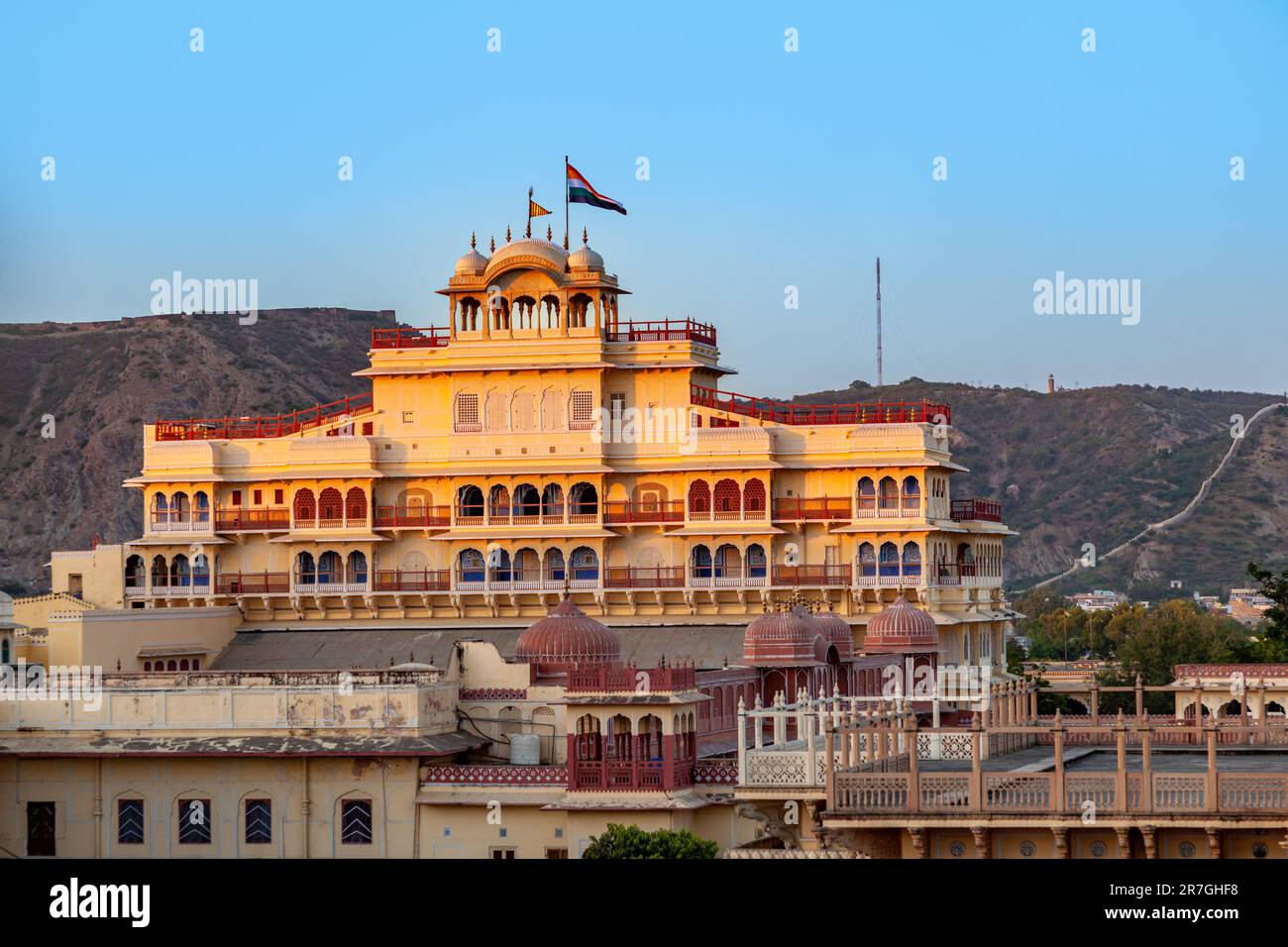 view to Jaipur palace in sunset, Jaipur, India Stock Photo - Alamy