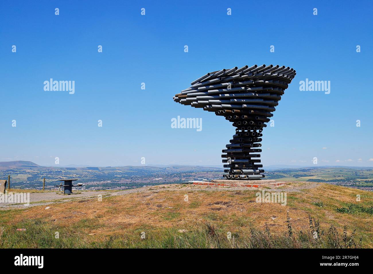 The Singing Ringing Tree at Crown Point in Burnley,Lancashire,Uk. It is ...