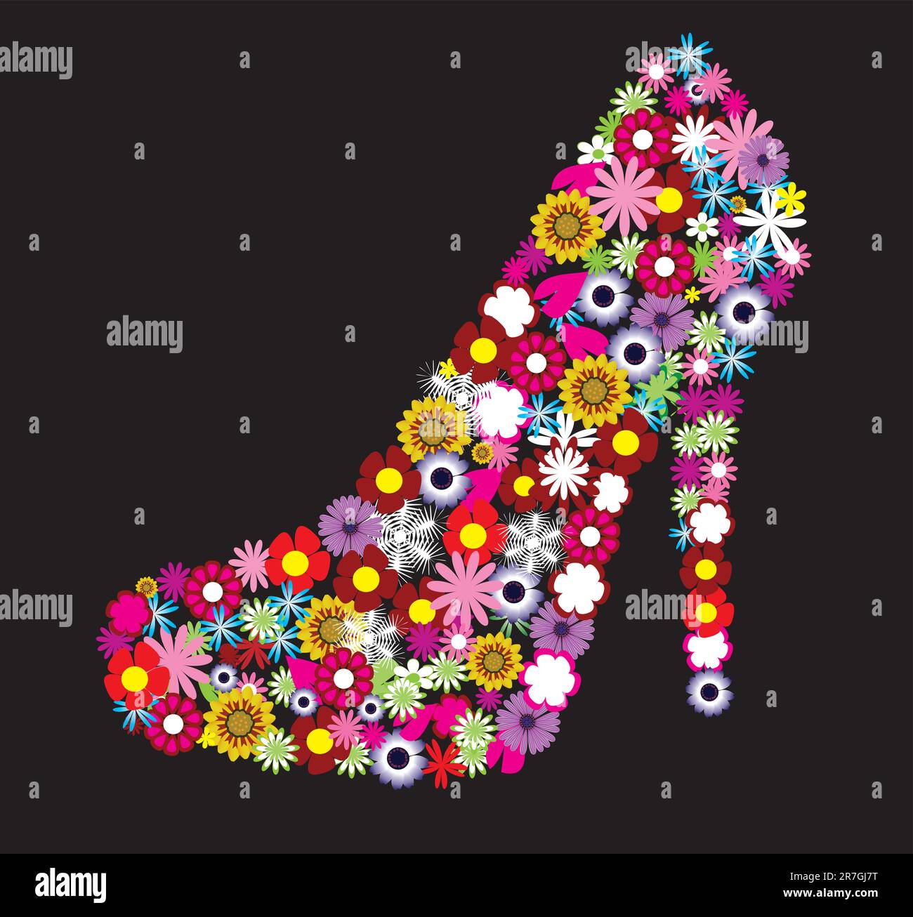 vector illustration of female floral shoe Stock Vector Image & Art - Alamy