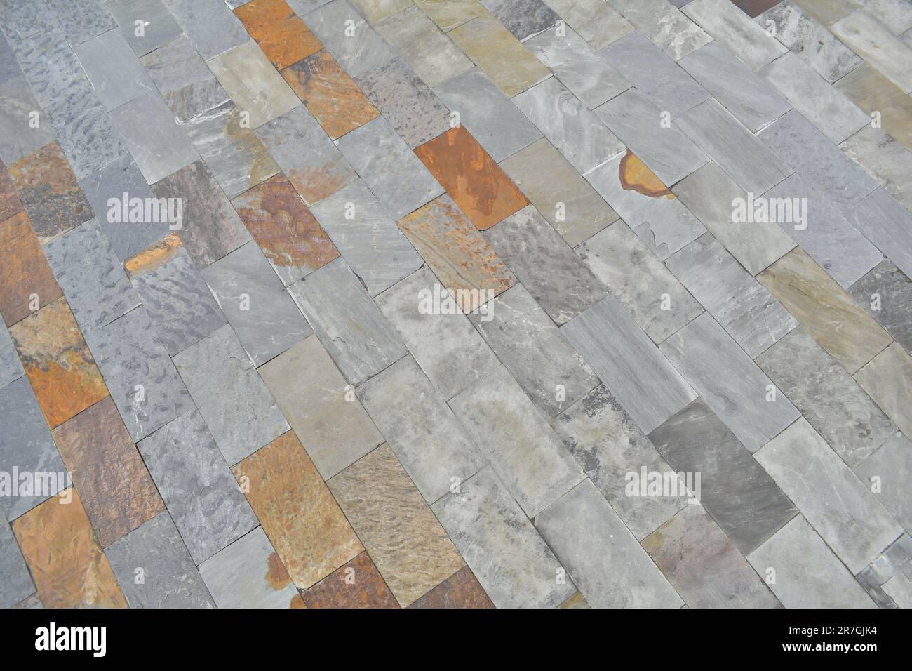 Outdoor gray rust slate stone tile Stock Photo - Alamy