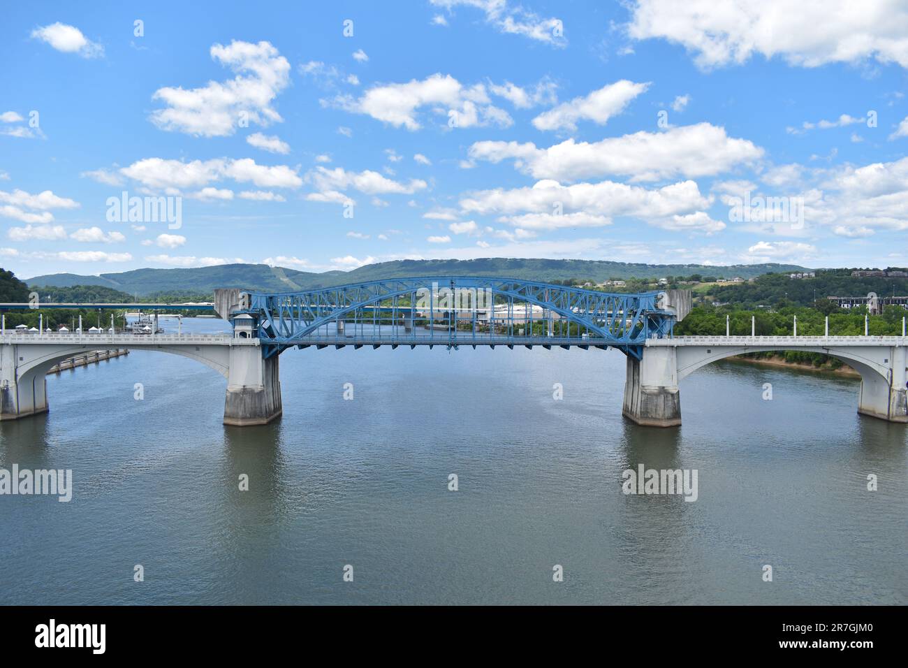 Blue bridge over Tennessee River Stock Photo - Alamy