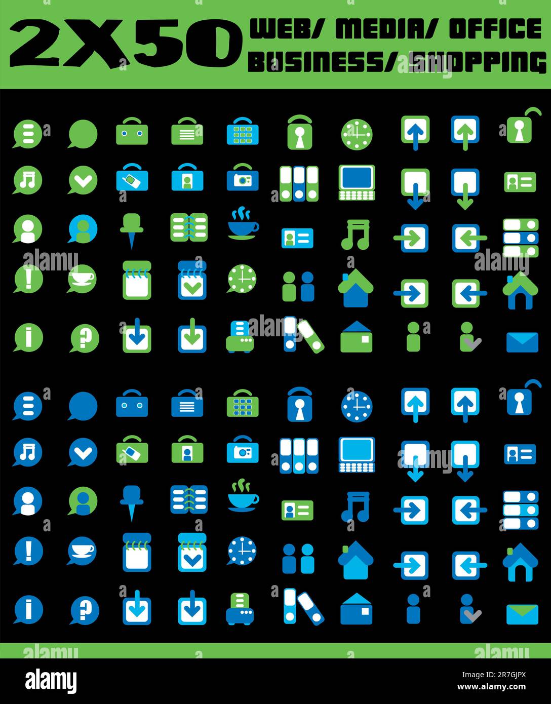 100 blue vector environmental icons and design-elements Stock Vector ...