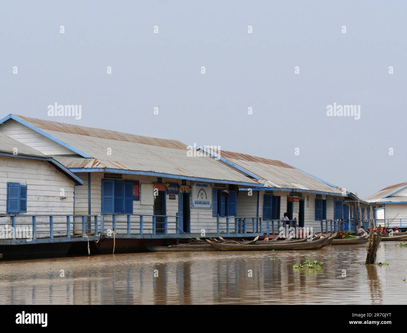 School at Floating Village on The Tonle Sap River, Siem Reap Province ...