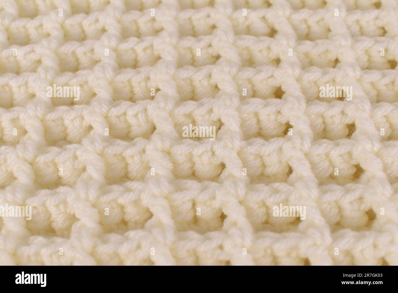 Off White Crochet Blanket Waffle Pattern Stock Photo - Alamy