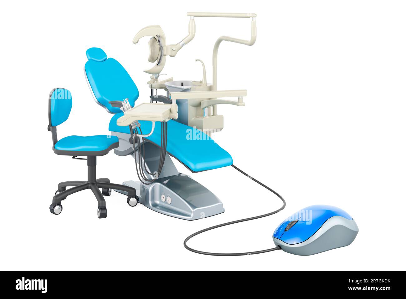 Dental chair unit with computer mouse. 3D rendering isolated on white background Stock Photo - Alamy