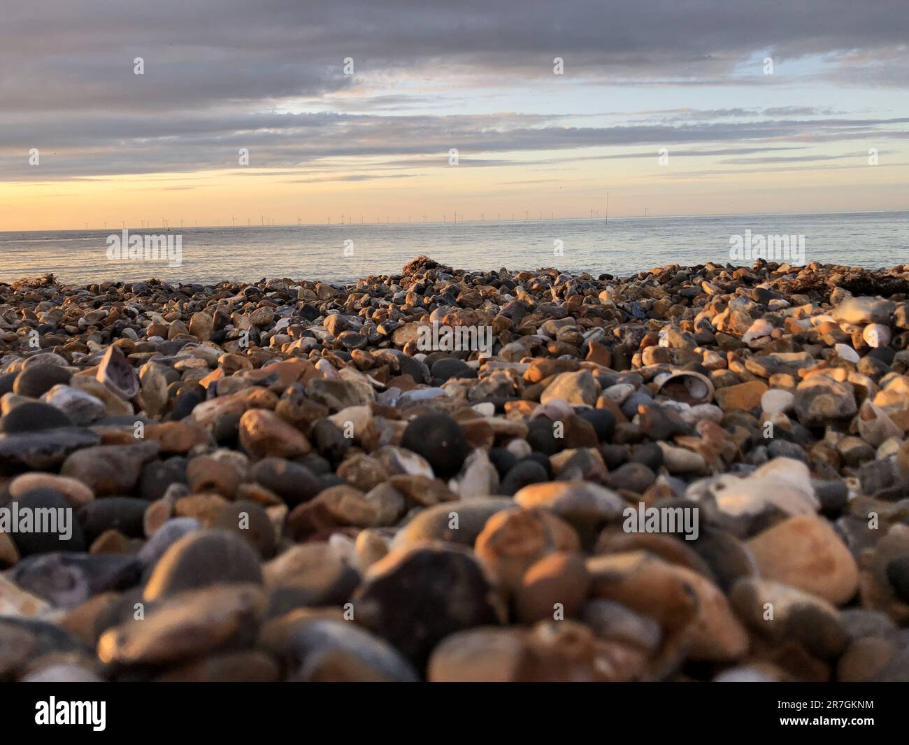 Herne Bay western esplanade stone beach, different coloured pebbles at ...