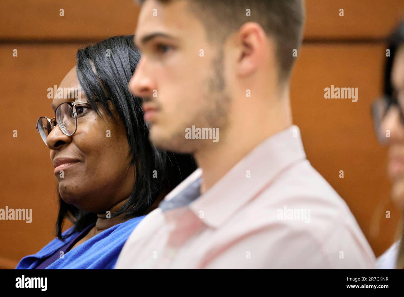Anne Marie Ramsay is shown in the courtroom gallery during a break in ...