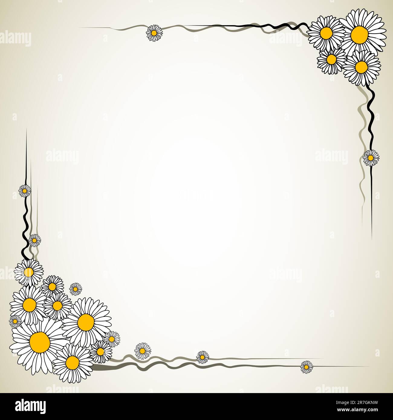 Vector flower frame (daisy on a light background Stock Vector Image & Art - Alamy
